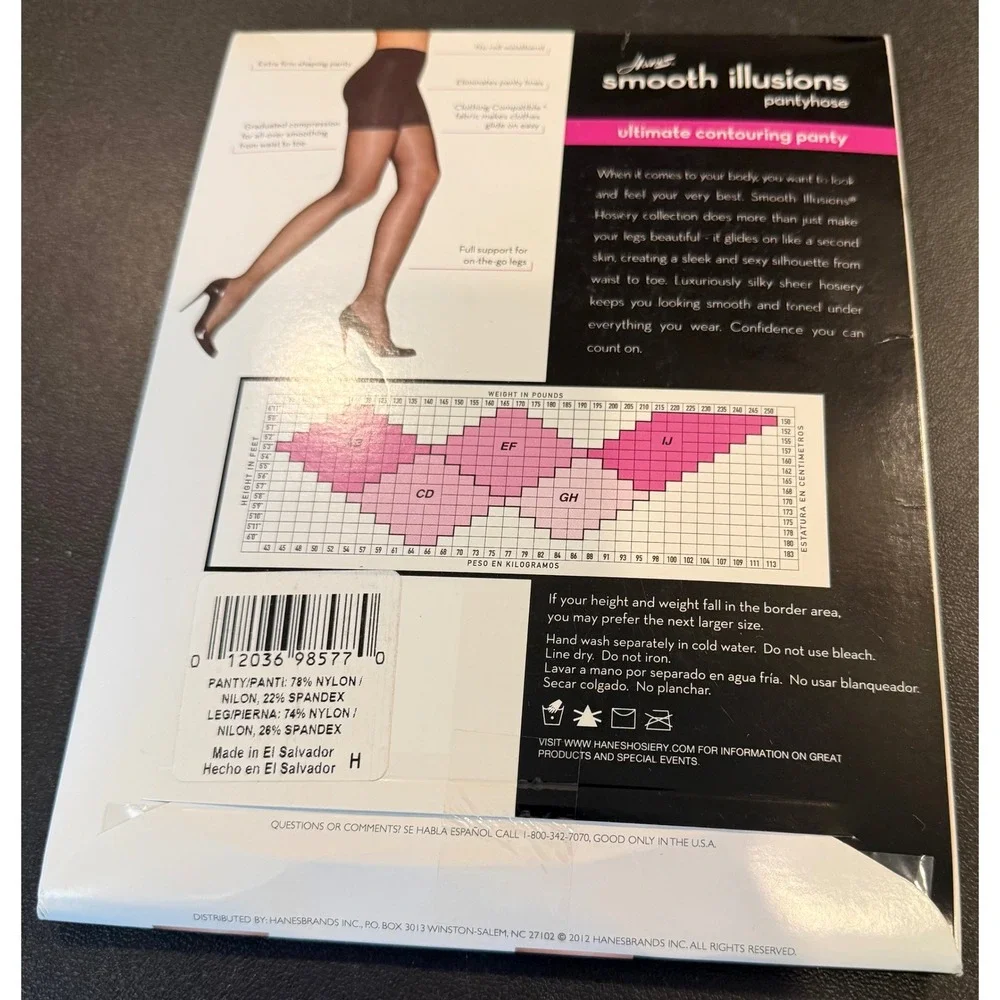 Hanes | Accessories | Hanes Ab Pantyhose Black Smooth Illusions ...